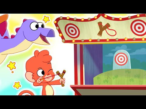 Club Baboo | a STEGOSAURUS at the Fun Fair | Slingshot Game | Dinosaurs ...