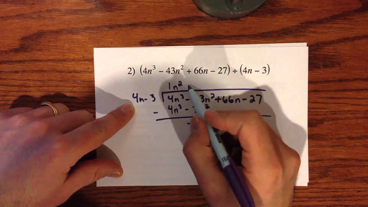 Long Division of Polynomials (leading coefficient not equal to one ...