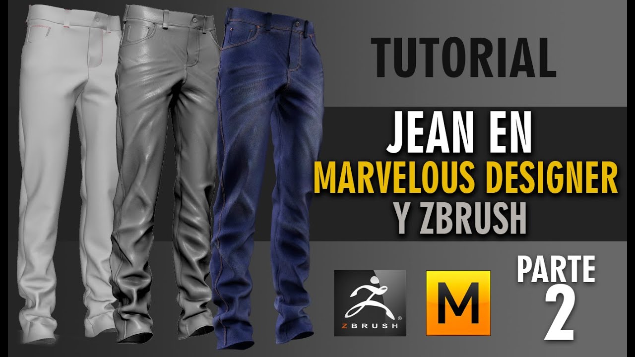 Tutorial Jean en Marvelous Designer y Zbrush ::: Parte 2 - YouTube
