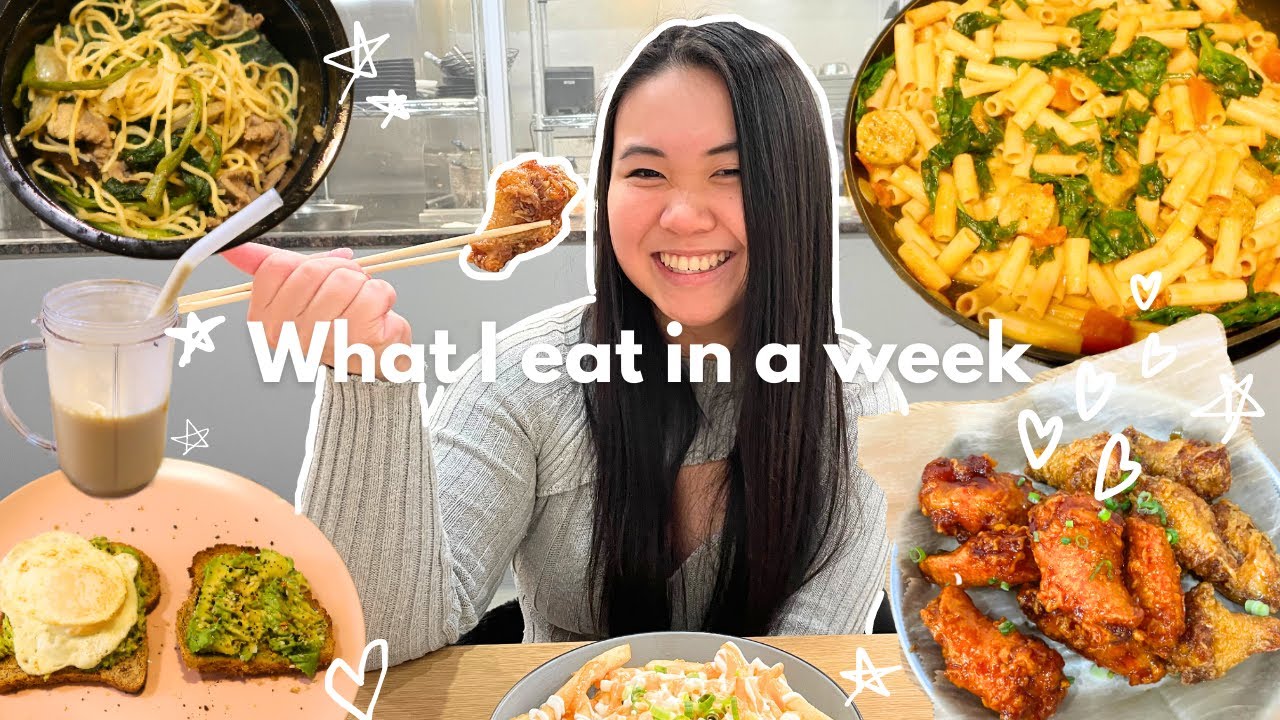 WHAT I EAT IN A WEEK (a realistic college life diet) - YouTube