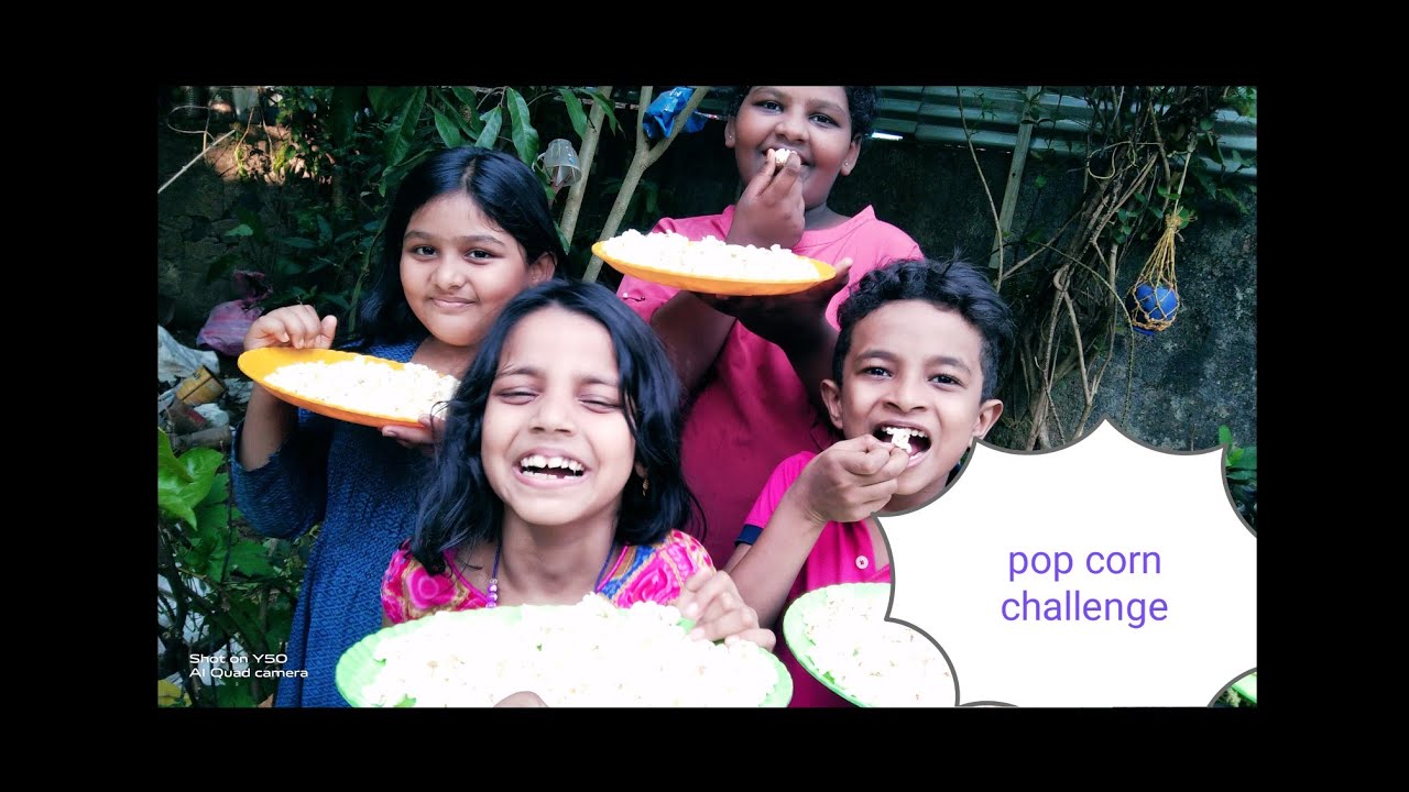 popcorn eating challenge 🍿popcorn challenge with cousins - YouTube