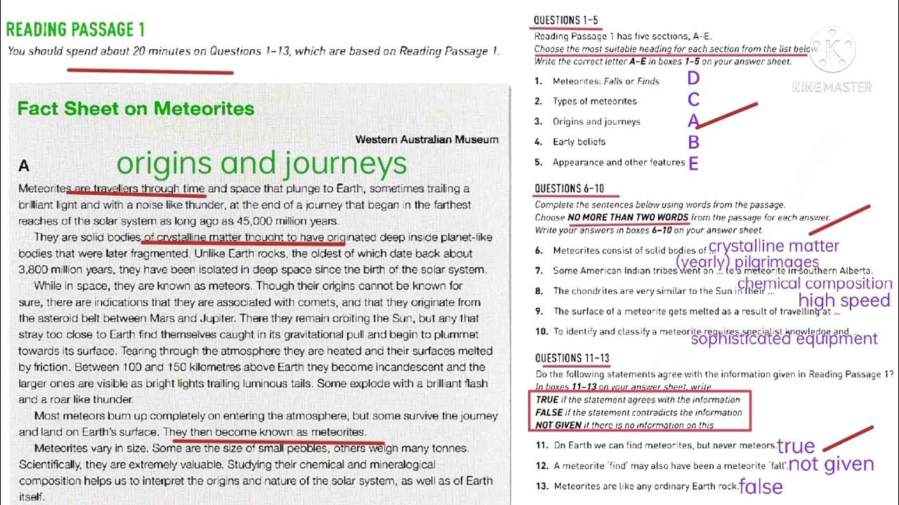 Reading passage 1 Fact Sheet On Meteorites - YouTube