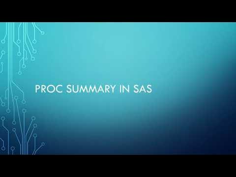 Proc Summary in SAS - YouTube