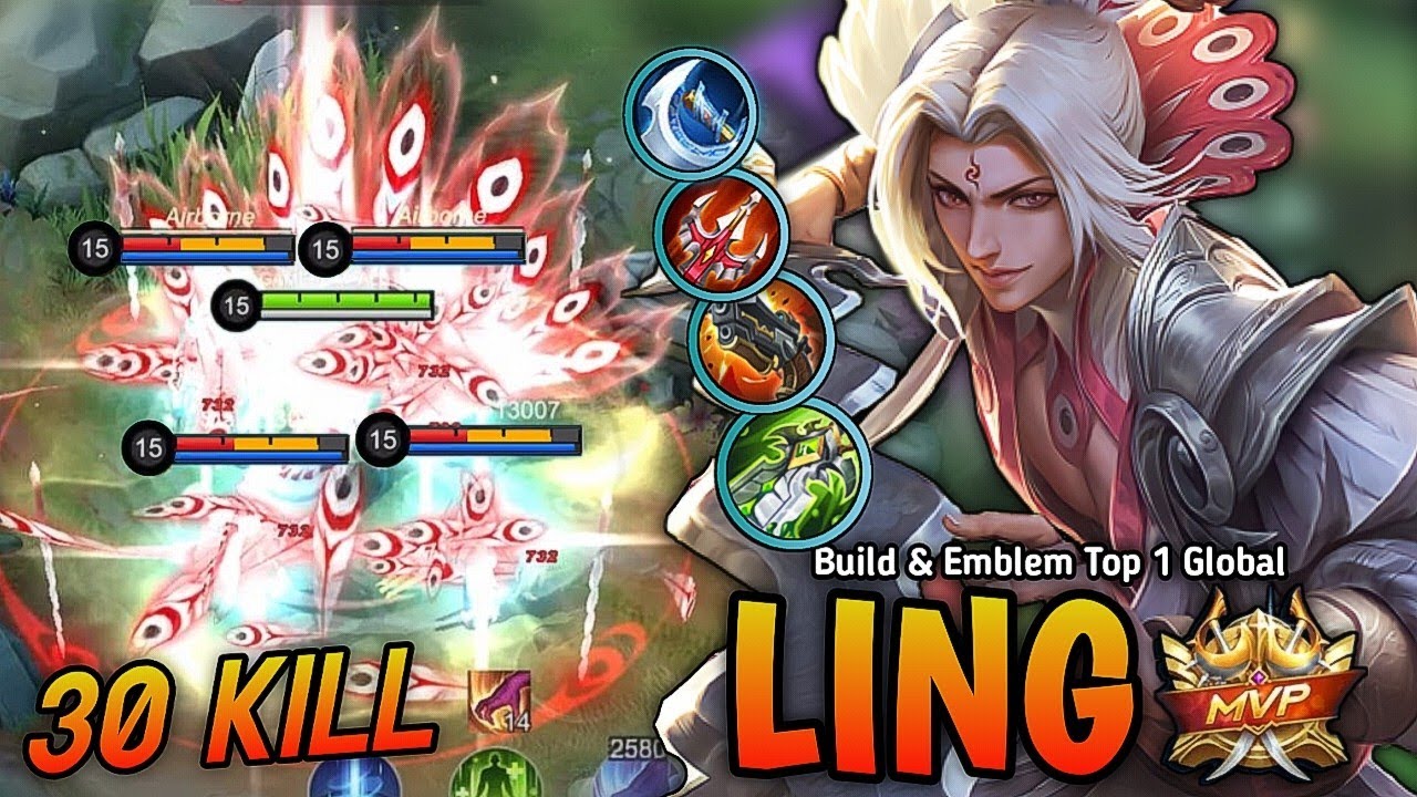 30 Kills!! Ling New One Shot Build and Best Emblem 100% LEGENDARY ...