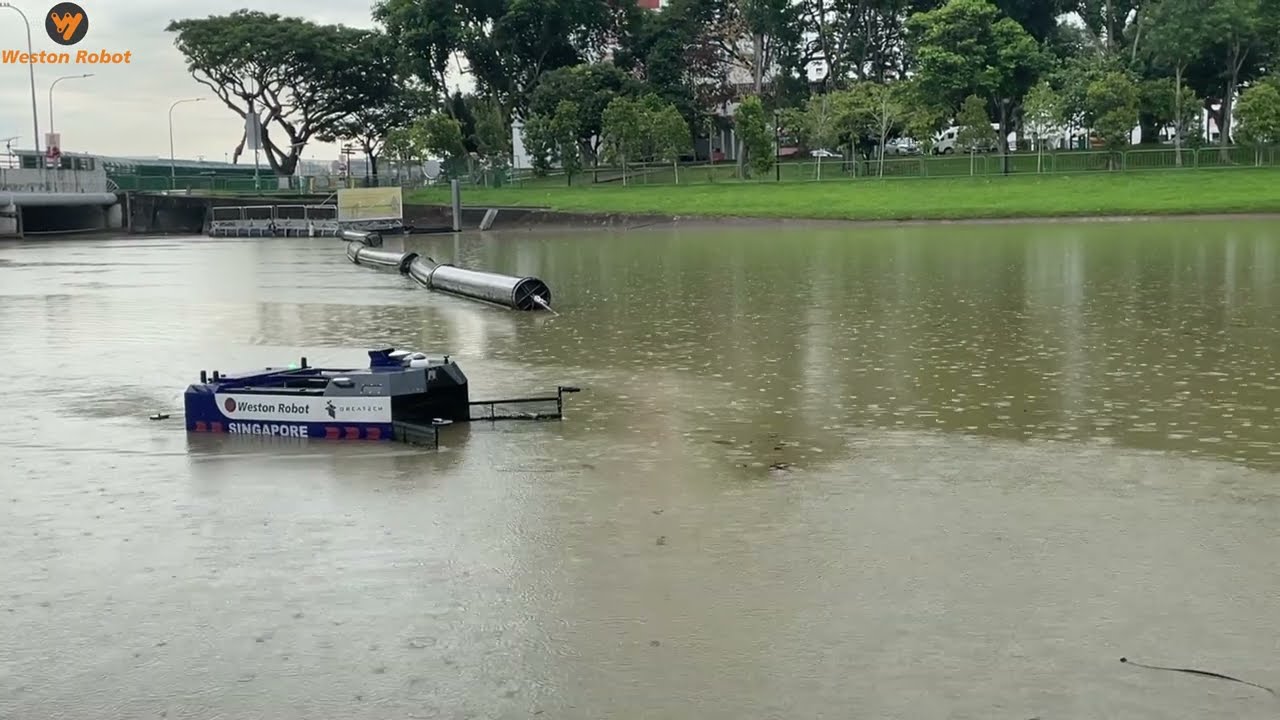 USV for Water Garbage Collection at Singapore Canals - YouTube