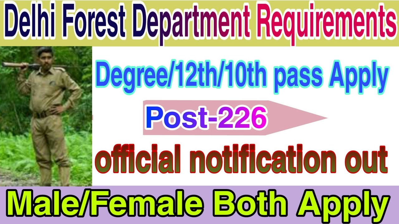Delhi Forest Guard Requirement 202 | Forest Guard syllabus | Apply ...