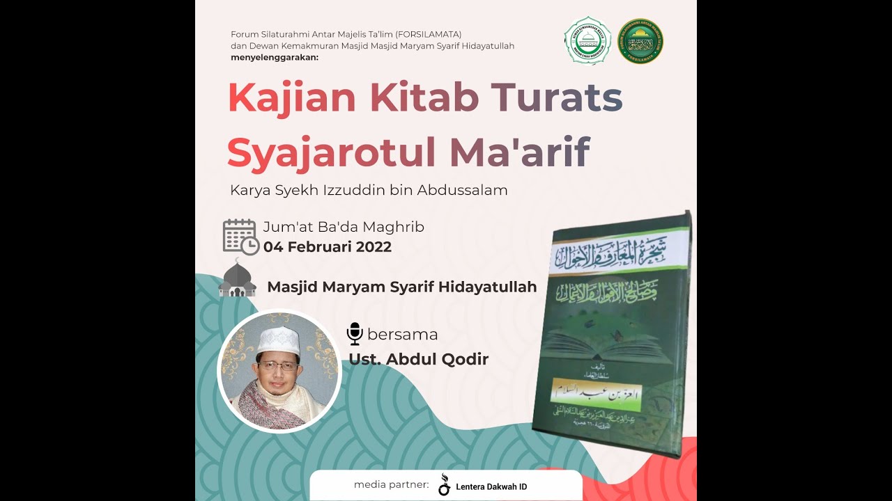 Kajian Kitab Turats Syajarotul Ma'arif - YouTube