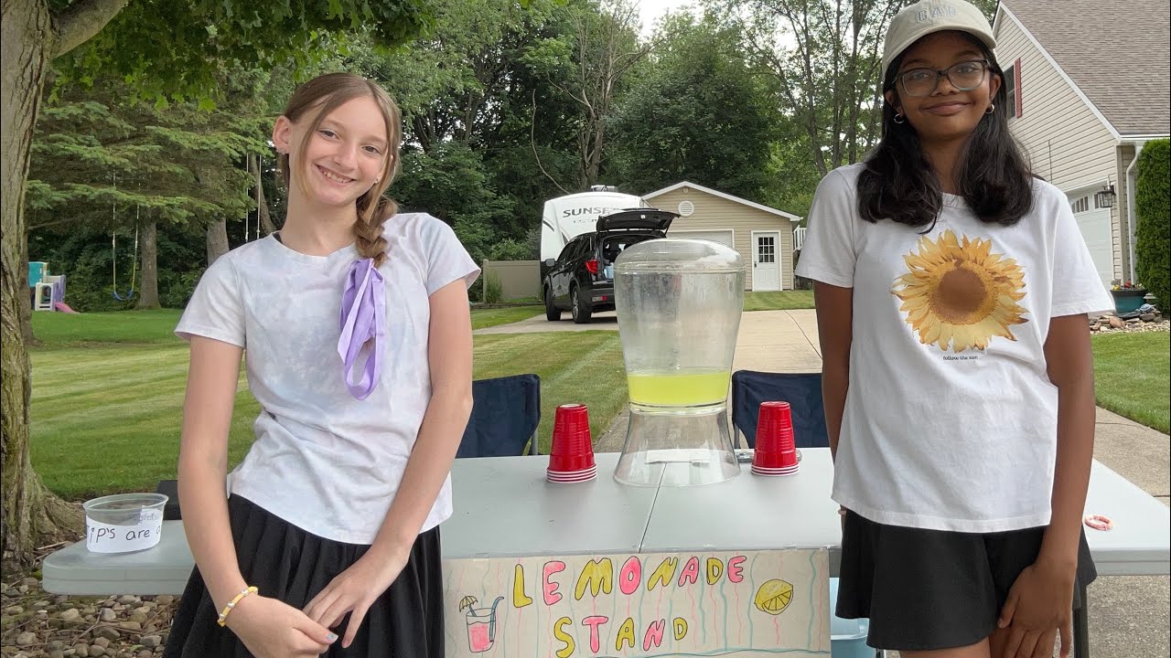 Our lemonade stand - YouTube