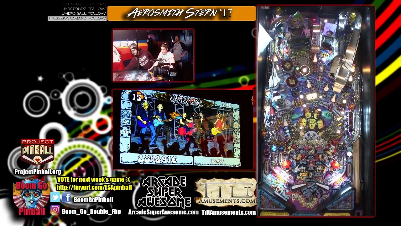 Aerosmith Pinball Launch @ Arcade Super Awesome. Tournament Play - YouTube
