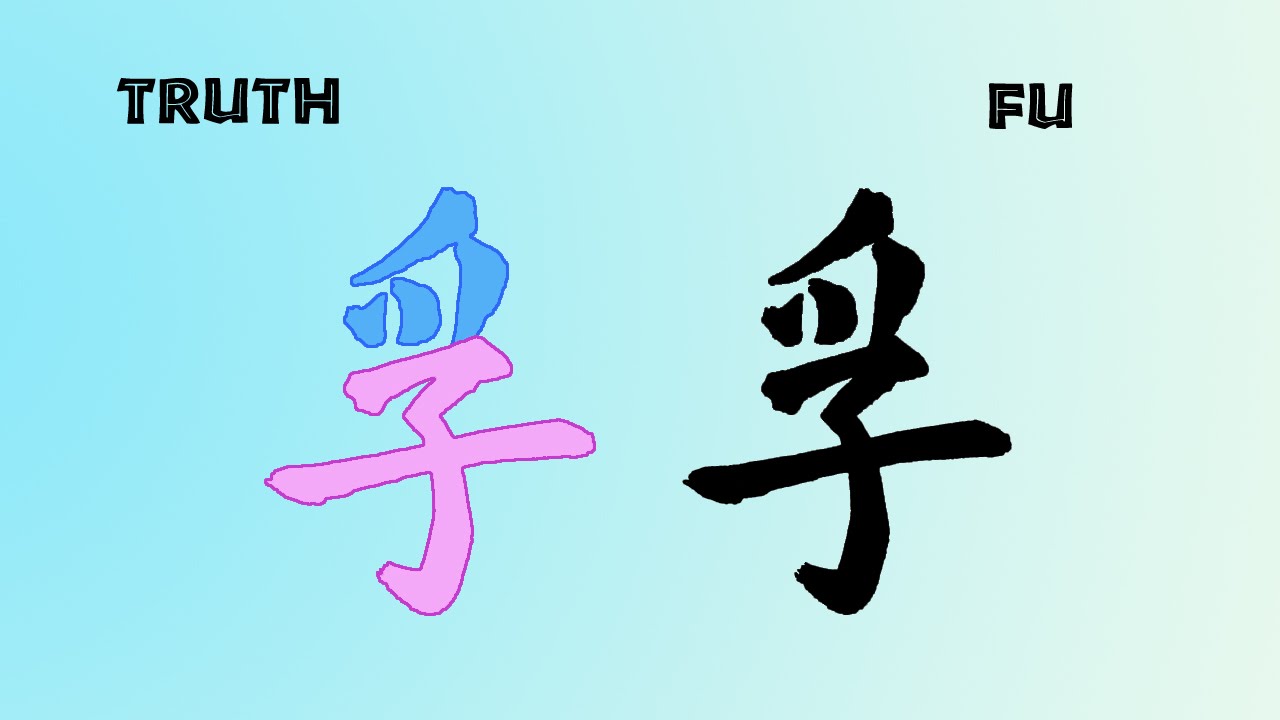 Chinese Characters DELIGHT! Truth (Fu) is comprised of a bird's foot ...