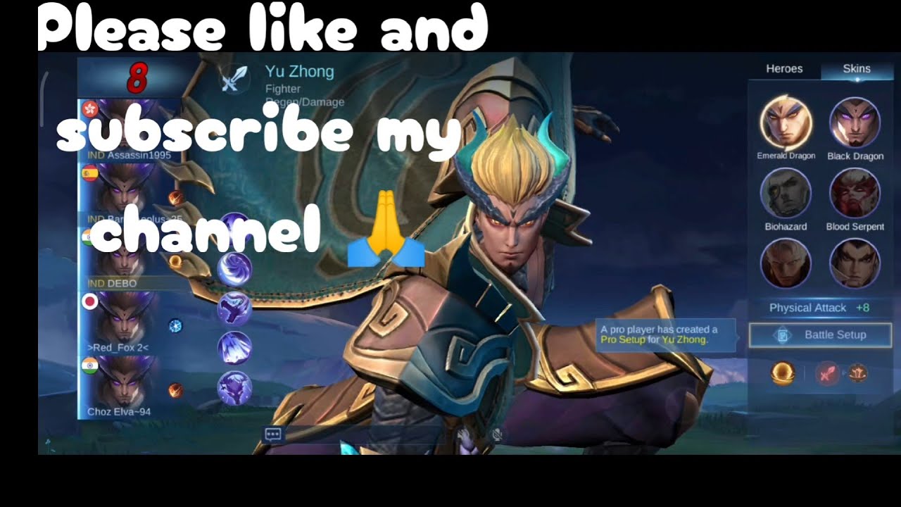 mlbb shadow browl first match win | yu zong gameplay - YouTube