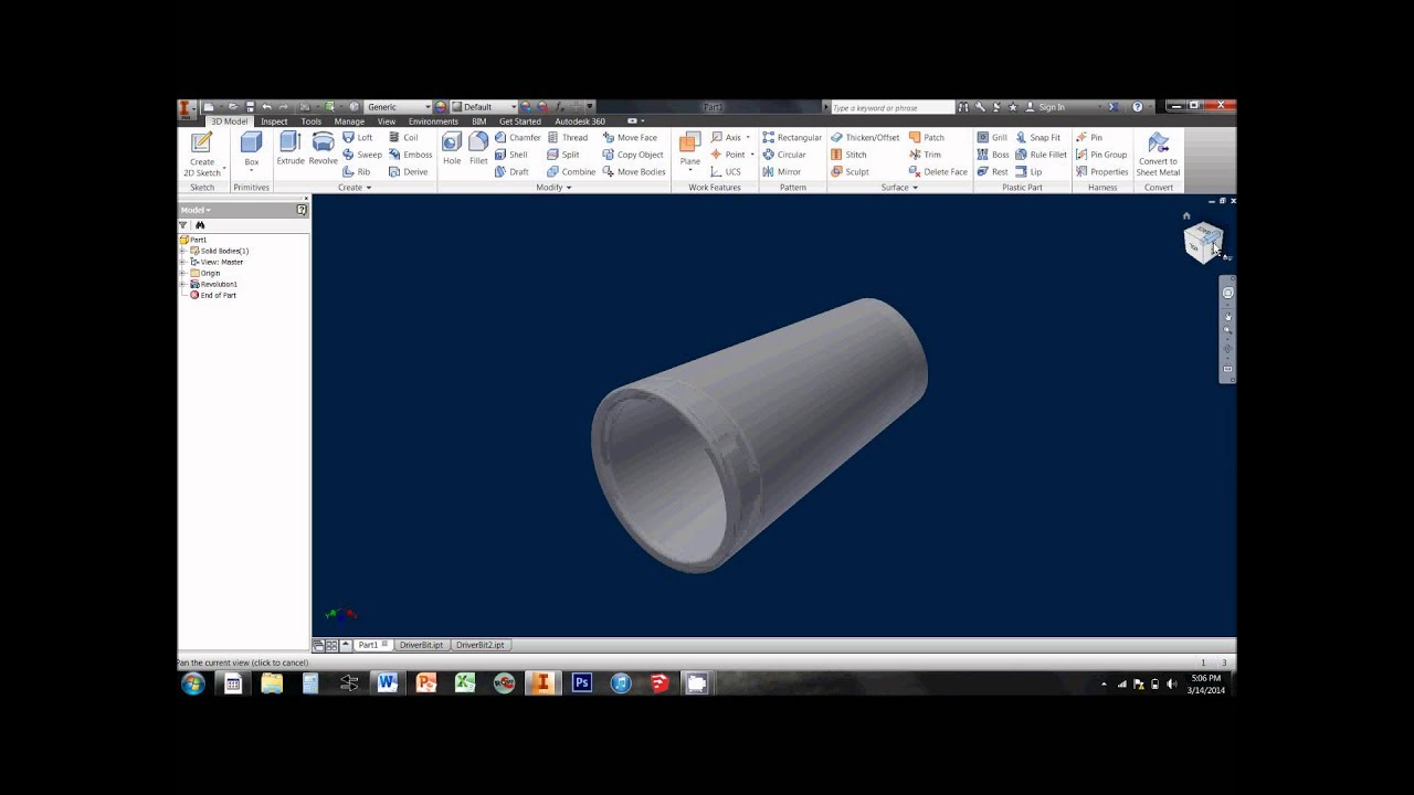 Revolve Tool in Autodesk Inventor - YouTube