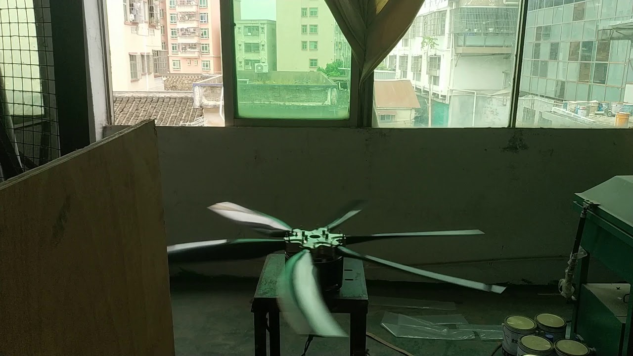 100kw brushless motor with 6 blade propeller - YouTube