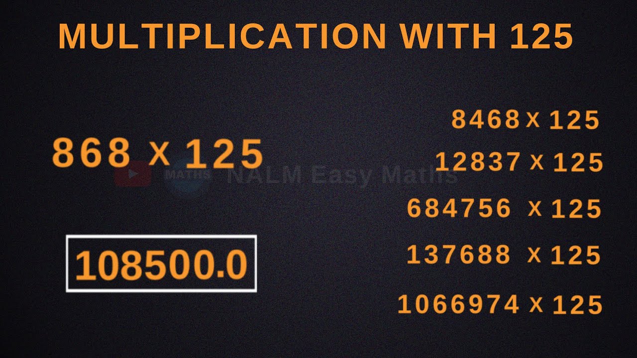 Multiplication with 125 #maths #multiplicationtricks - YouTube