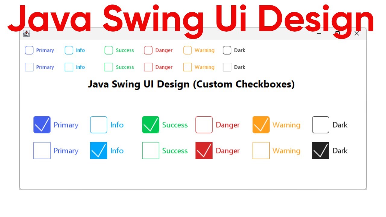 Modern Custom Checkbox in Java Swing | Custom UI Design - YouTube