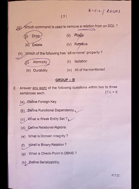 +3 3rd Semester Computer Science Previous Year Question Paper ||Core-6 ...
