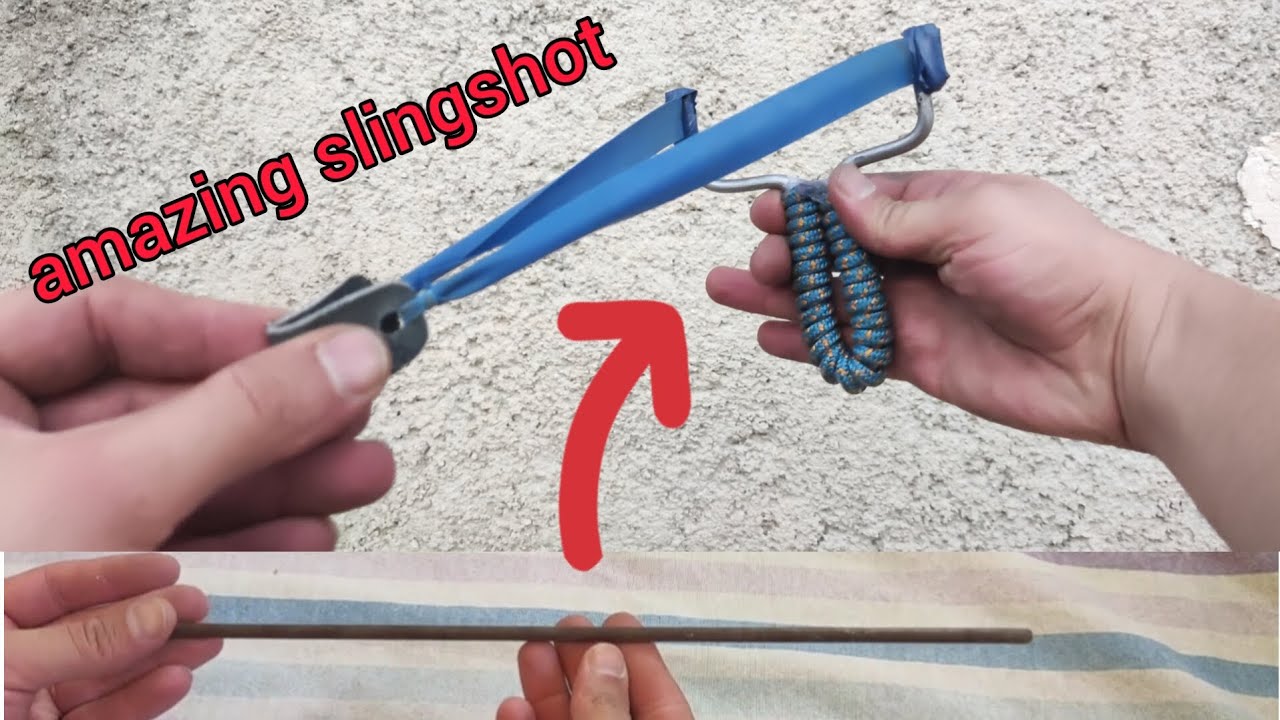 Making a great slingshot with only iron wire #slingshot #diy - YouTube