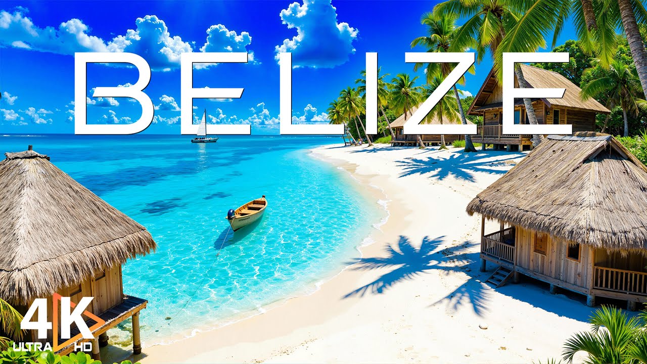 Belize 4K UHD 🇧🇿 Vibrant Coral Reefs and Pristine Beaches with Calming ...