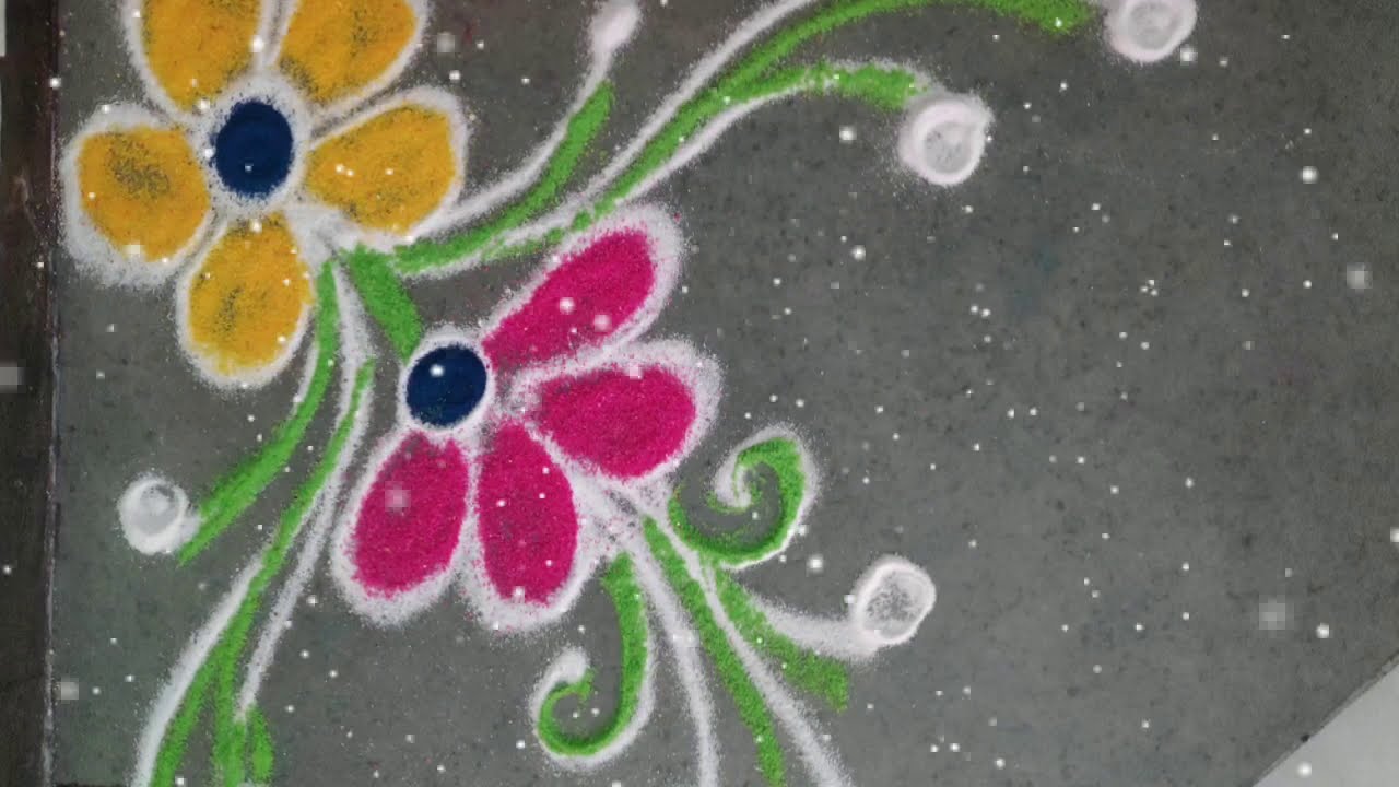 Small new rangoli/ small space rangoli/easy rangoli - YouTube