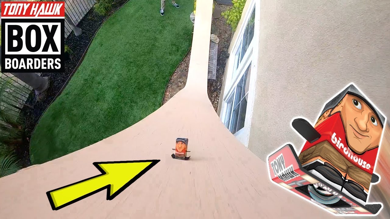 40 Foot Mega Ramp Drop Out of 2nd Story Window! - Tony Hawk Box ...