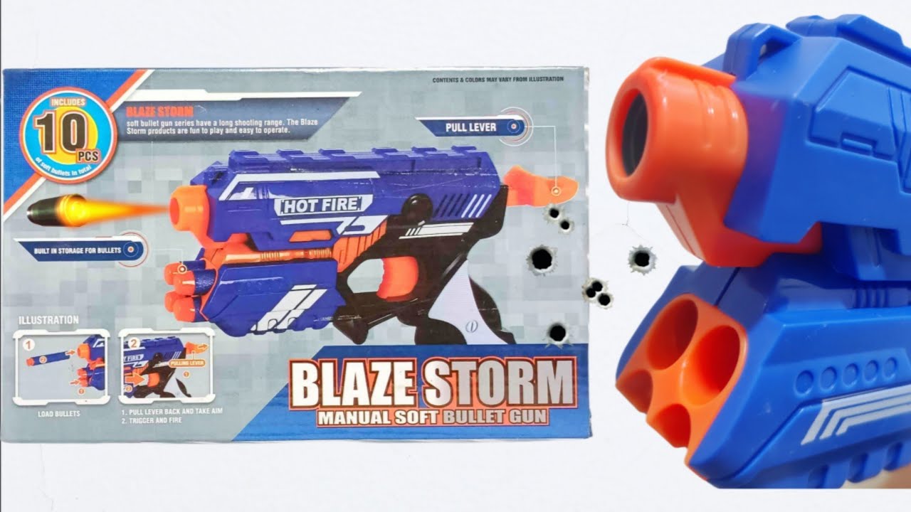 Unboxing Blaze Storm Bullet Gun with Review & Testing | VU Toys - YouTube