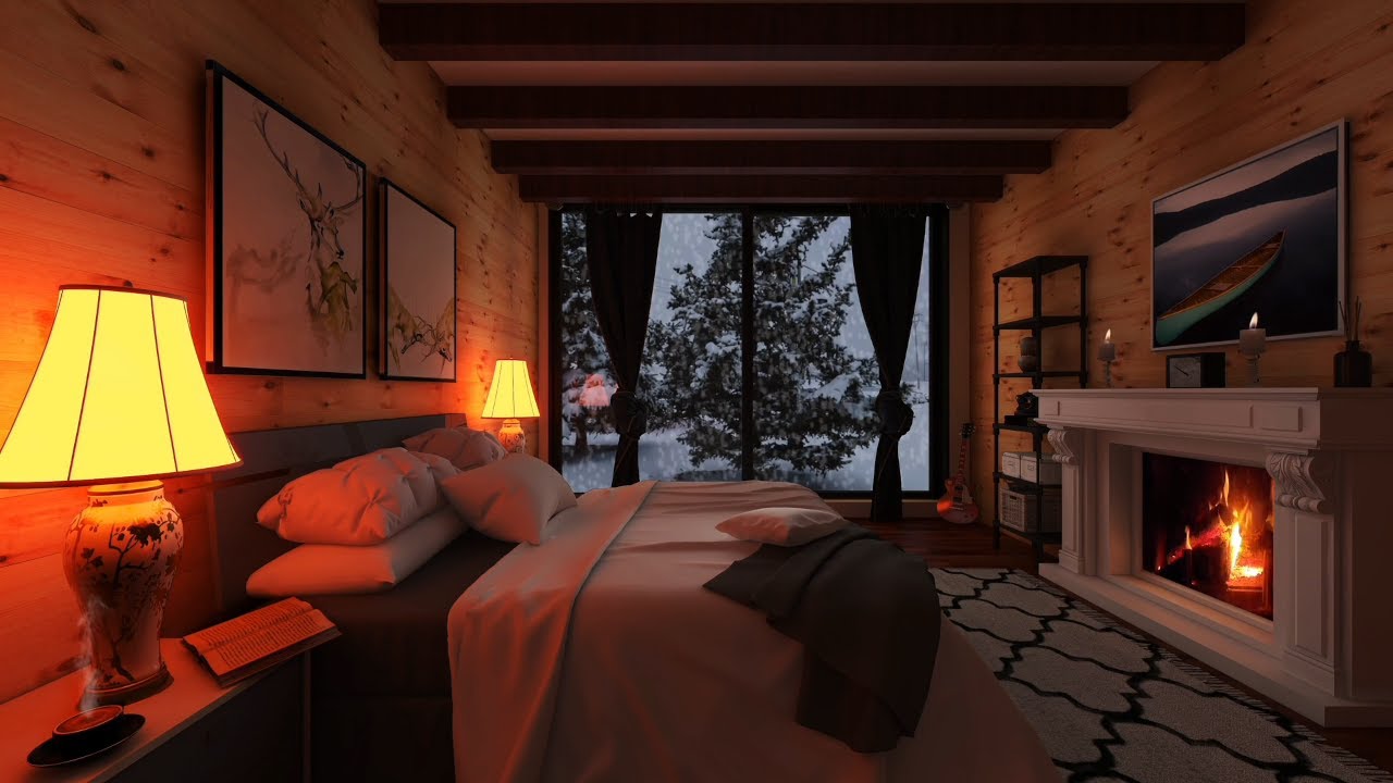 Sleep Soundly in 3 Minutes - Cozy Winter Cabin with Sounds of Blizzards ...