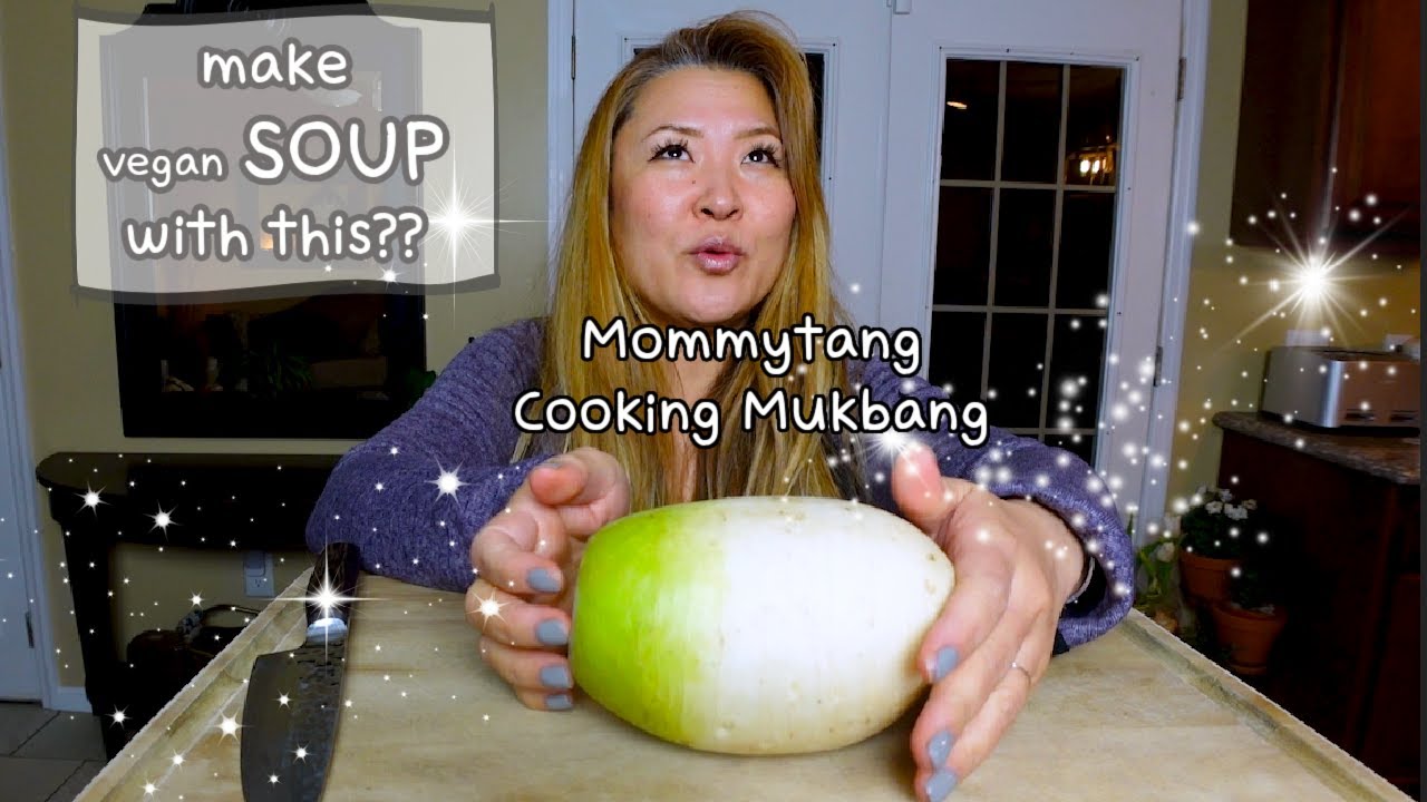 [Cooking Mukbang] Really simple Korean Radish Soup recipe (채식 무국) Vegan ...