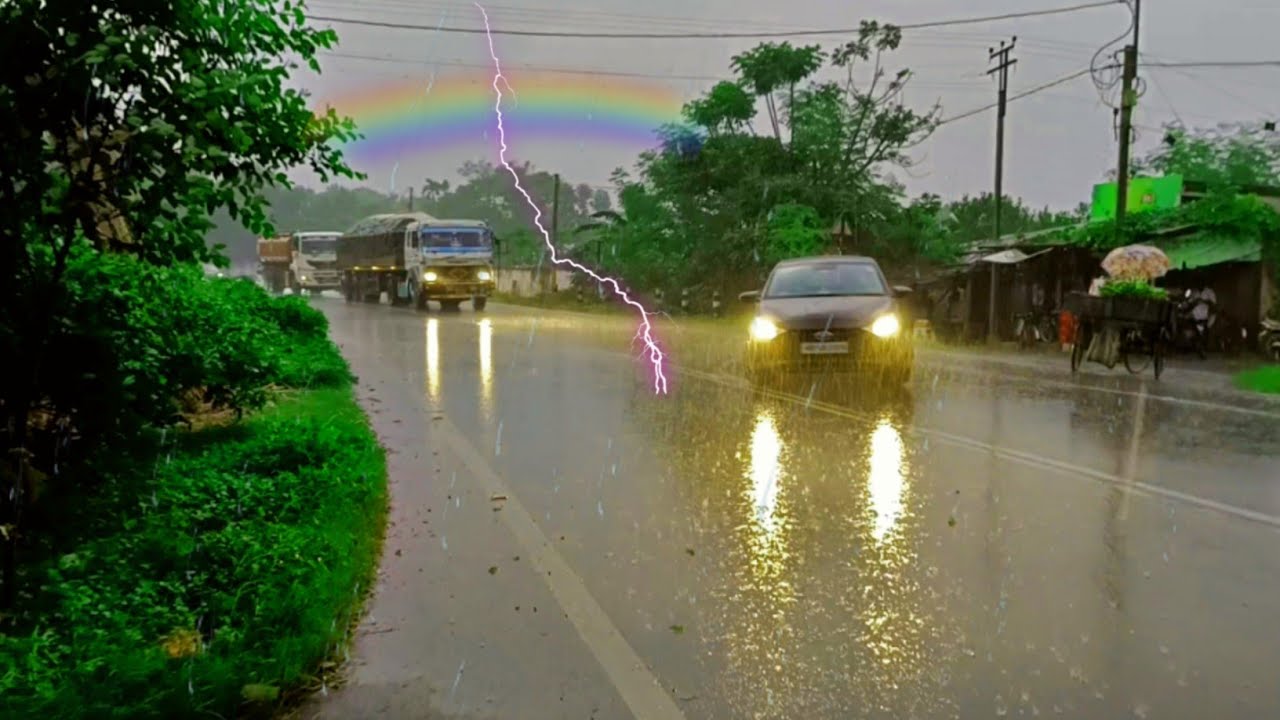 (4k Ultra Hd) Heavy Rain Walk / Rain Walk In Village / Asmr With Rain ...