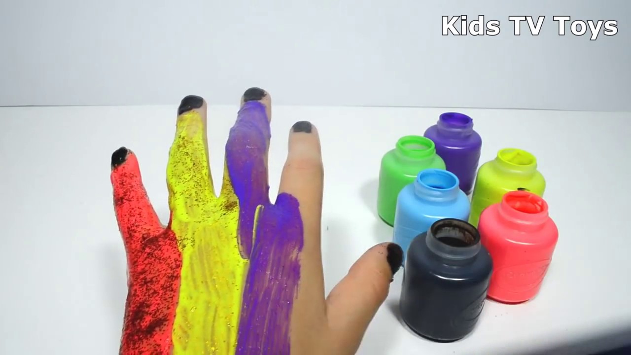 Learn Colors Body Paint Finger Family Song Nursery Rhymes for Kids ...