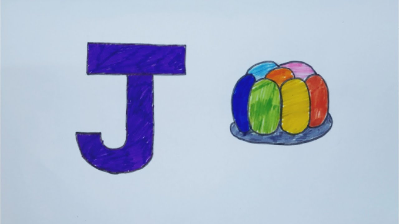 J For Jelly; Alphabet Colouring #Jforjelly #kidsdrawingtoddlers # ...