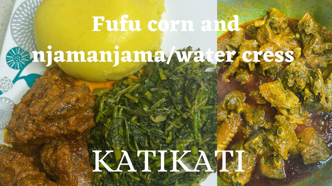 Fufu corn and vegetable (watercress) katikati - YouTube