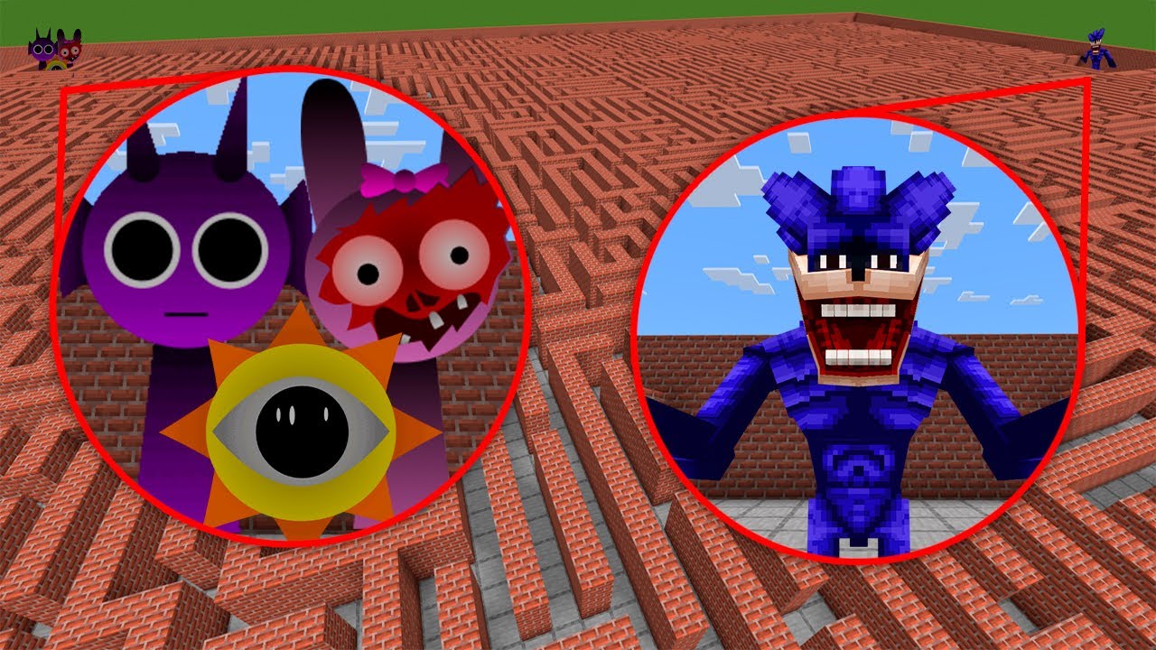 Shin Sonic vs SPUNKI incredibox HORROR version in MAZE ! Minecraft PE ...