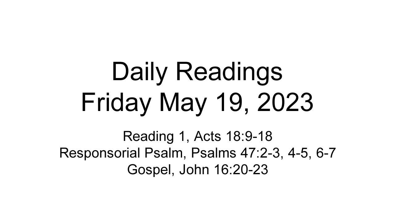 Daily Reading for Friday May 19, 2023 - YouTube
