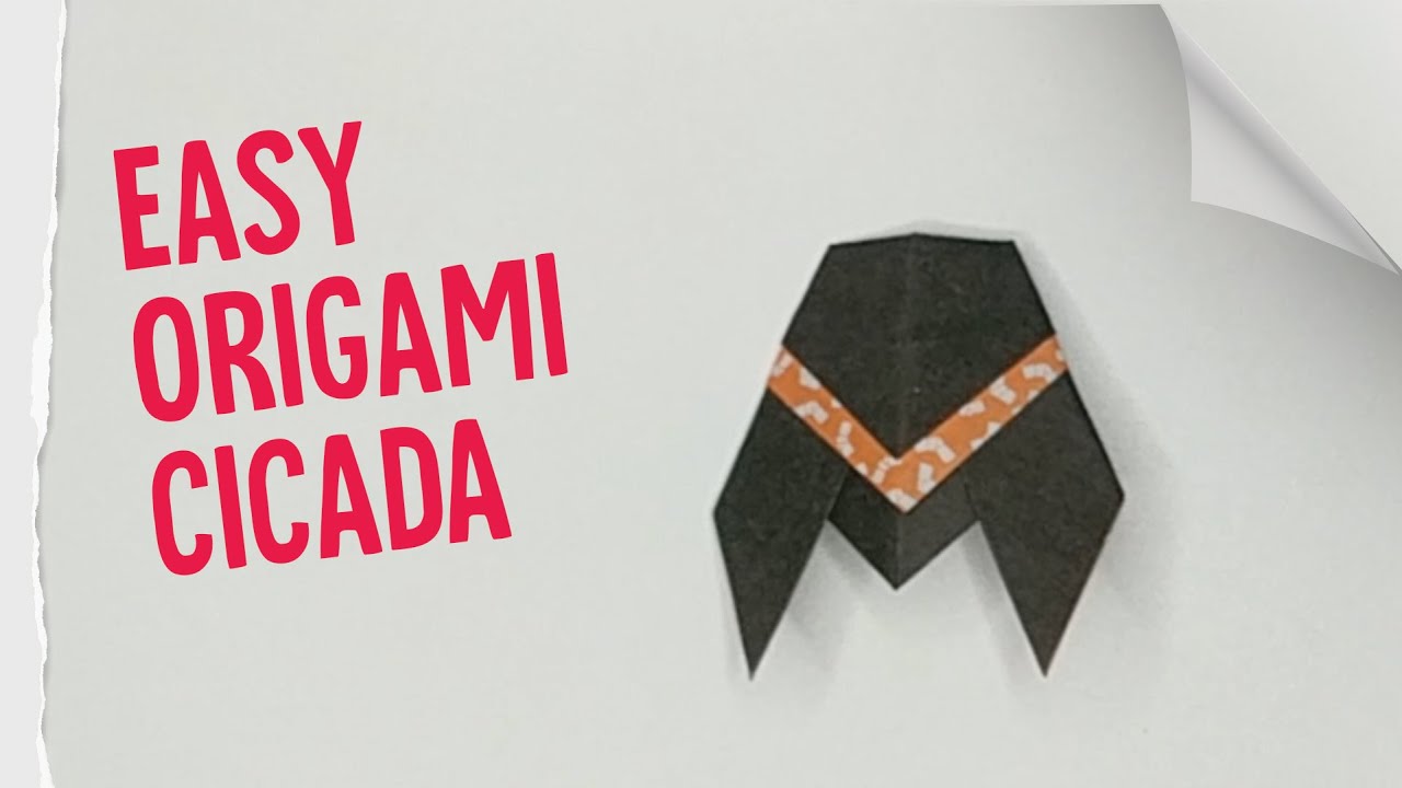 Easy Origami Cicada - YouTube