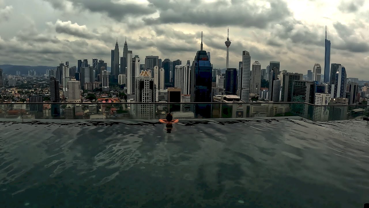 We Relaxed In An Infinity Pool With An Incredible View of Kuala Lumpur ...
