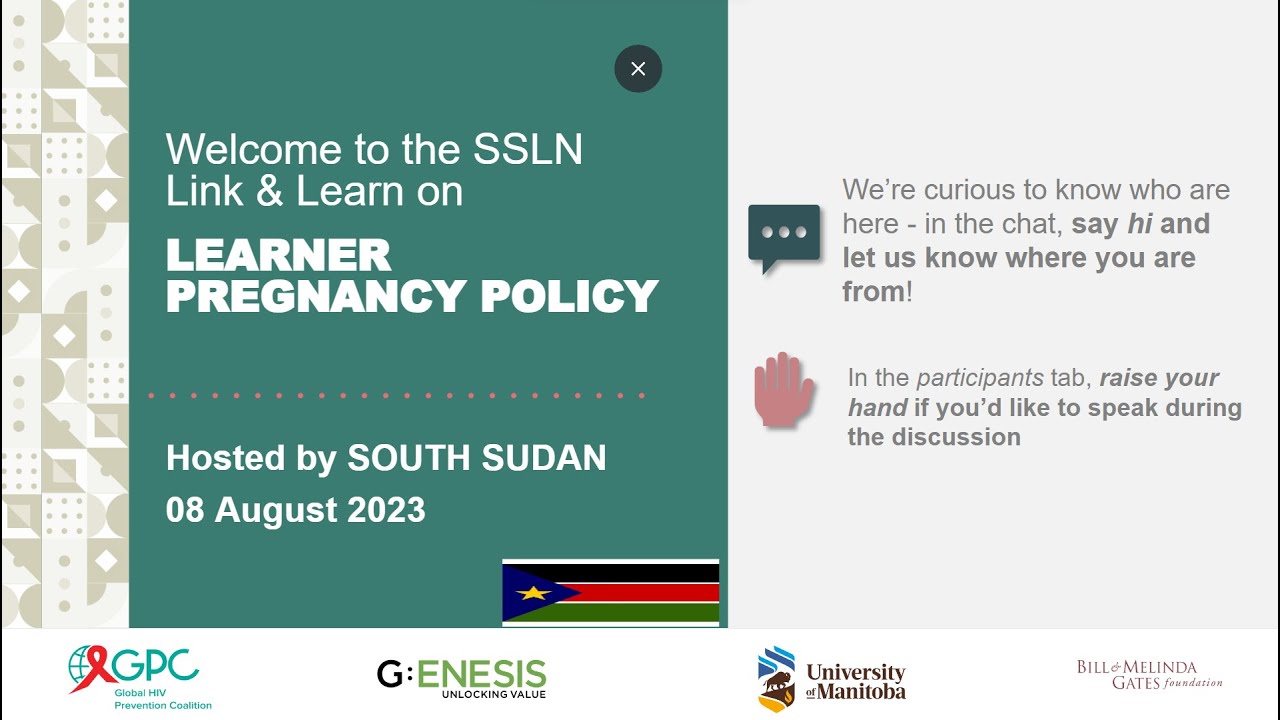 Link and Learn | Learner Pregnancy Policy hosted by South Sudan - YouTube