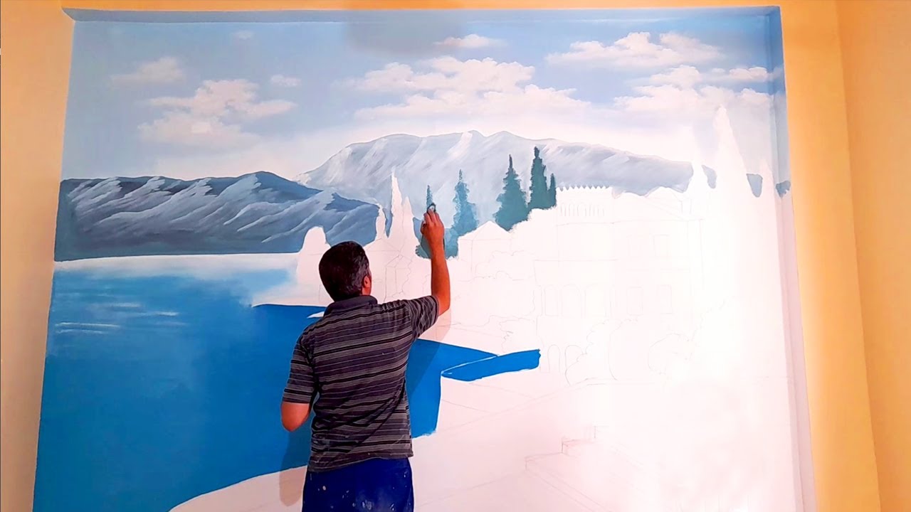 Immerse Yourself in Art: Painting a Mesmerizing Landscape Mural with ...