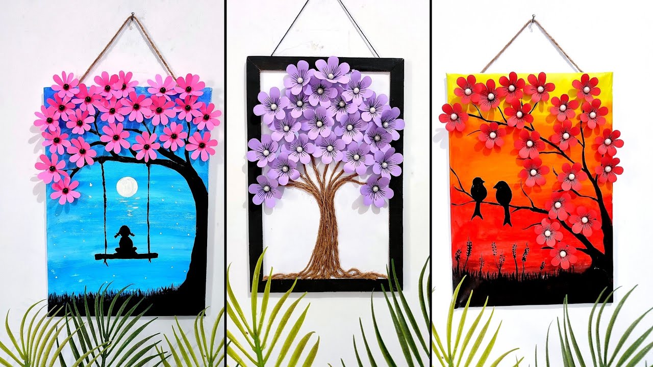 Easy Paper Tree wall hanging ideas | Paper craft for home decor | Diy ...