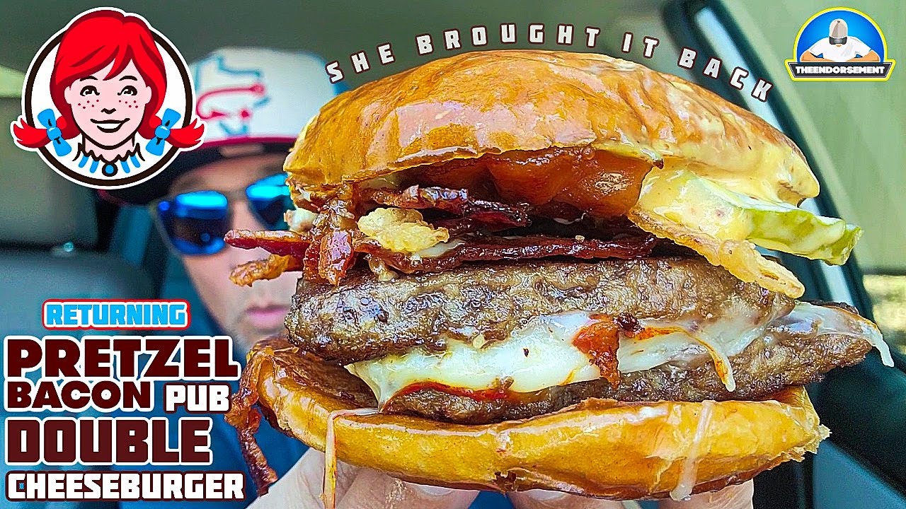 Wendy's® Double Pretzel Bacon Pub Cheeseburger Review! 👧🥨🥓🍔 | BACK in ...