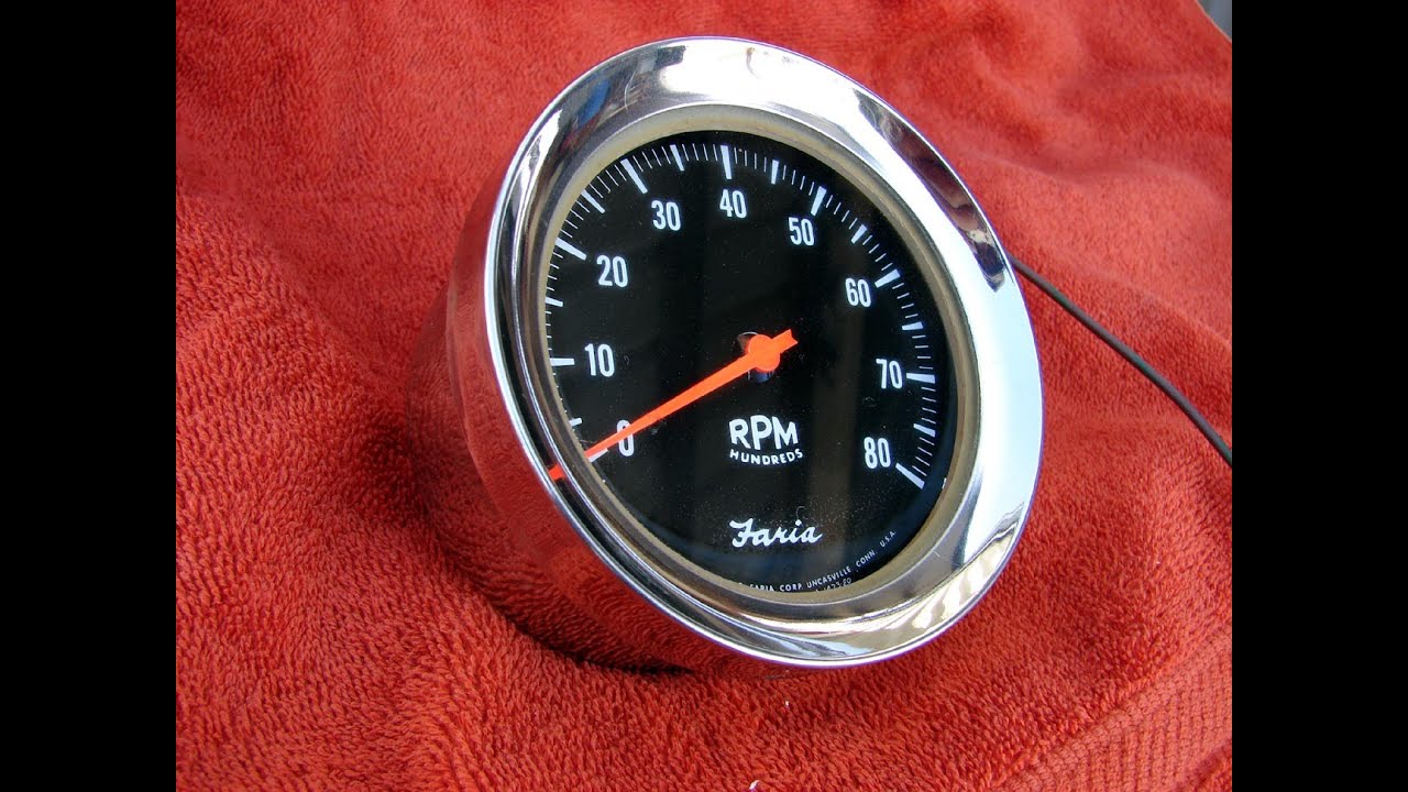 Faria 8000 RPM 4/Cyl Tach s3402d - YouTube