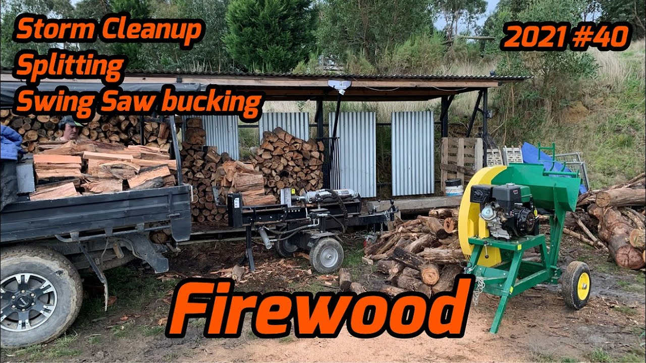 Clearing Up after a Storm and Firewood Gathering, Bucking and Splitting ...