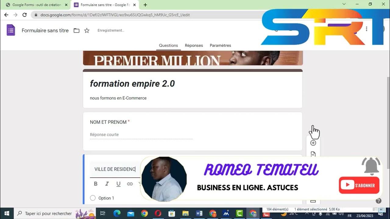 COMMENT CREER UN FORMULAIRE GOOGLE FORMS ? - YouTube
