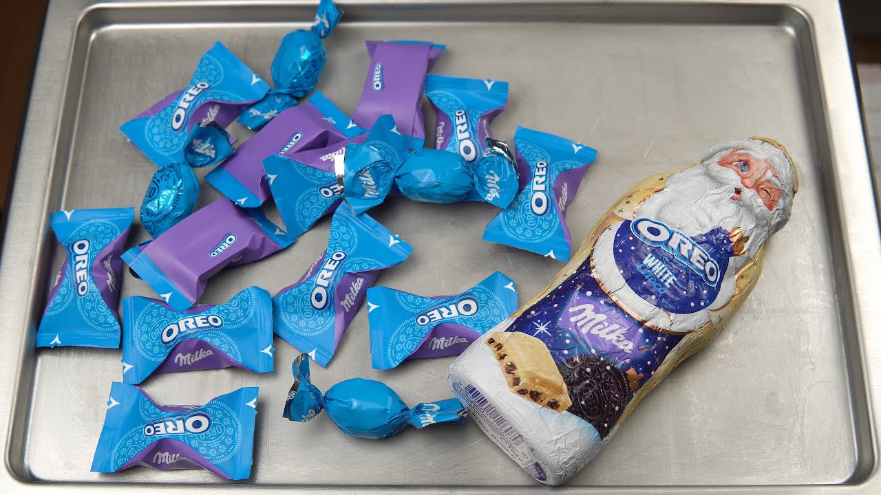 Milka with Oreo Santa Claus - How to make #icecreamrolls - YouTube