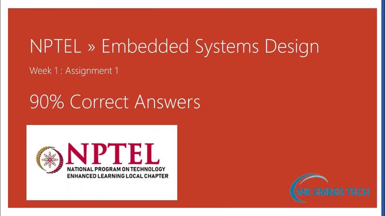 Embedded System design Week 1 Assignment Answers | NPTEL | Solutions | MK EMBED TECH - YouTube
