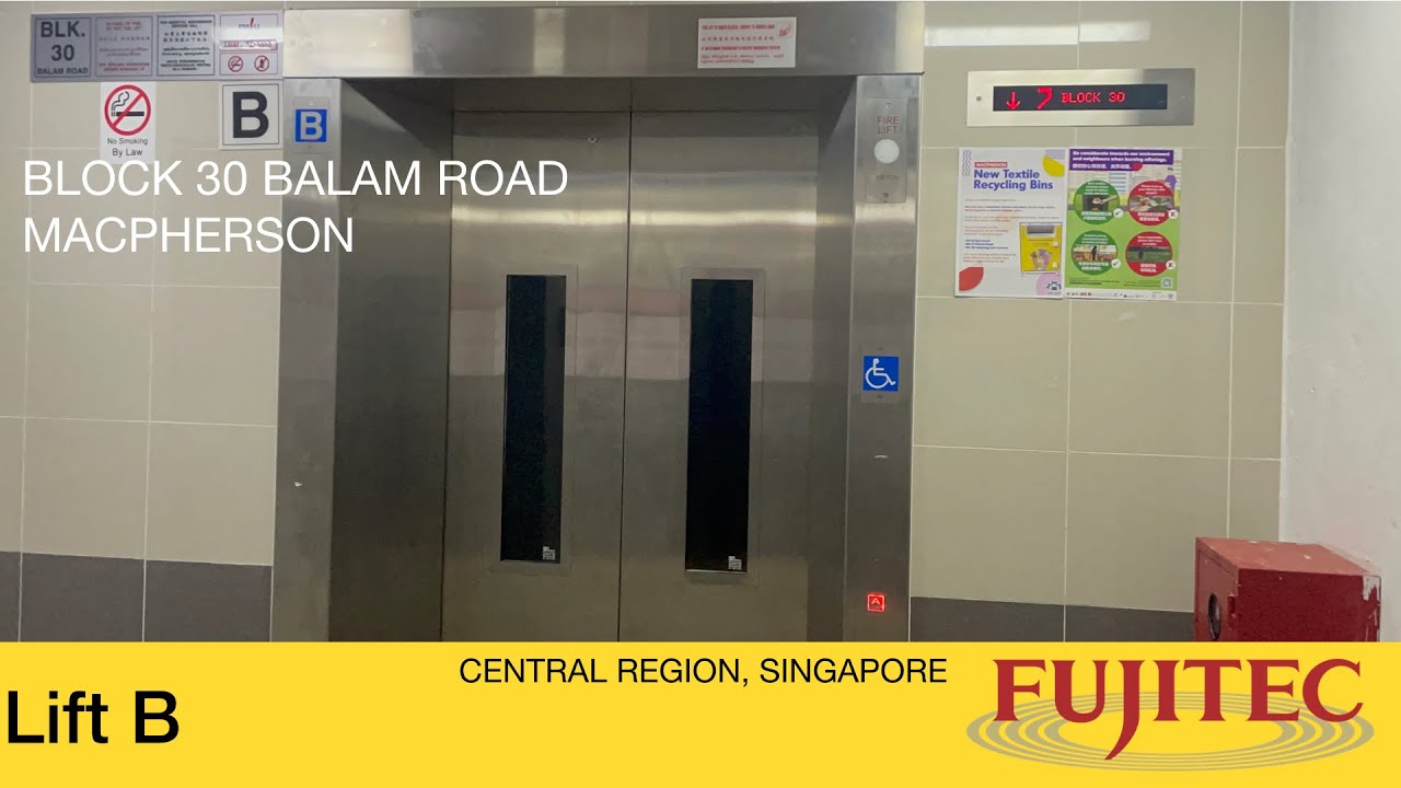 HDB Block 30 MacPherson || Fujitec Elevator (Lift B) - YouTube