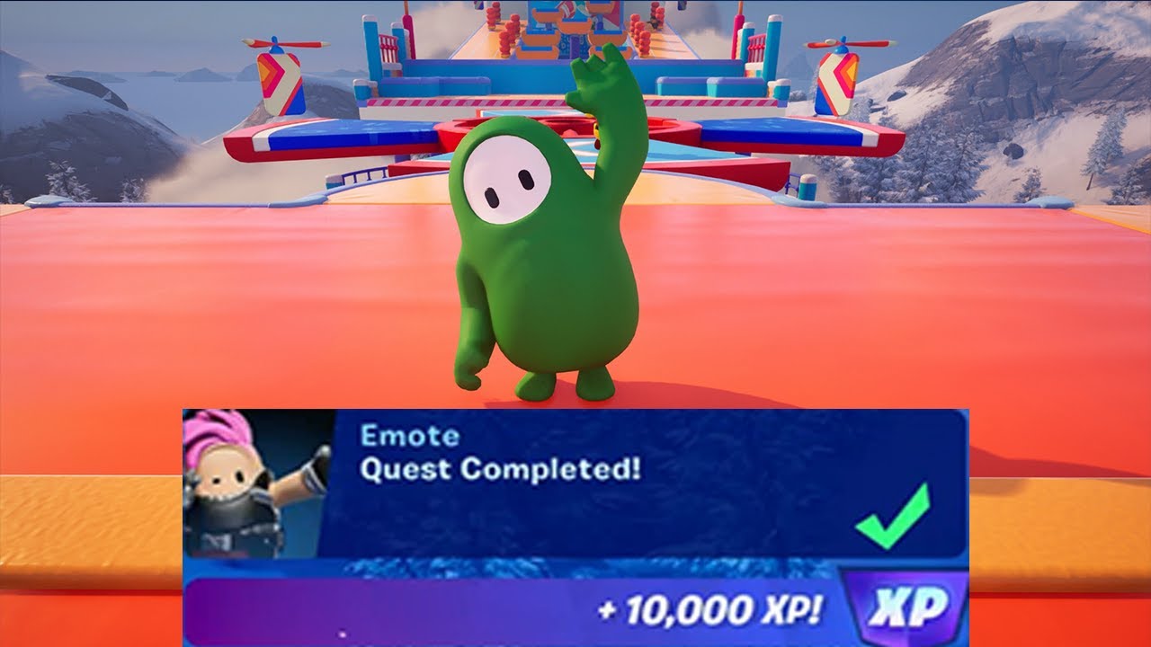 How to EASILY Emote in Fortnite X Fall Guys locations Quest! - YouTube