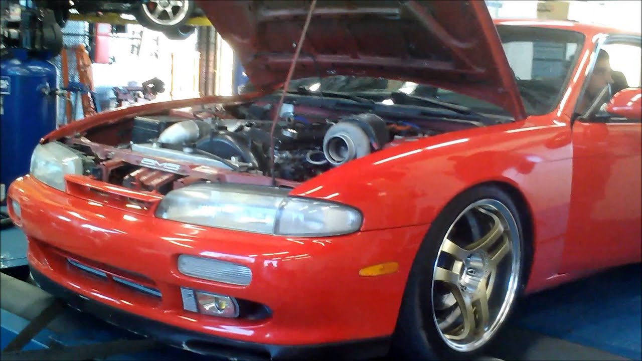 S14 KA24DE-T on the rollers - YouTube