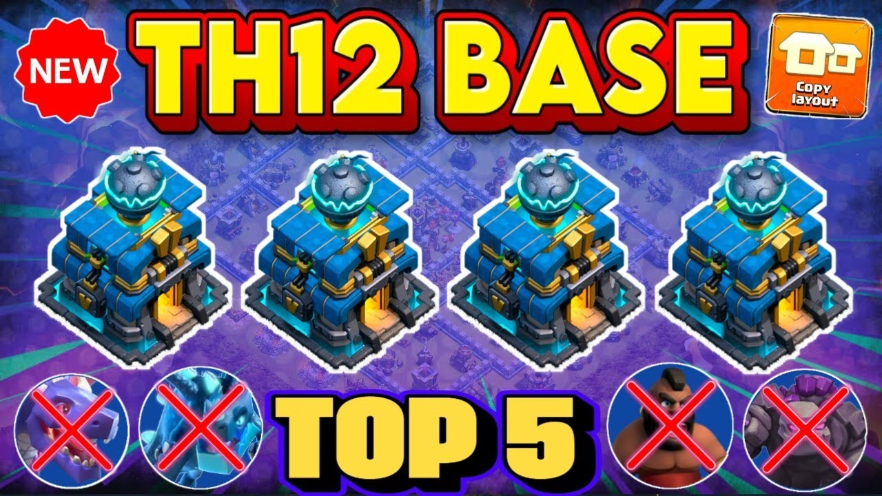 UNBEATEN TH12 WAR, TROPHY AND CWL BASE WITH COPY LINKS ||TH12 ANTI 3 ...