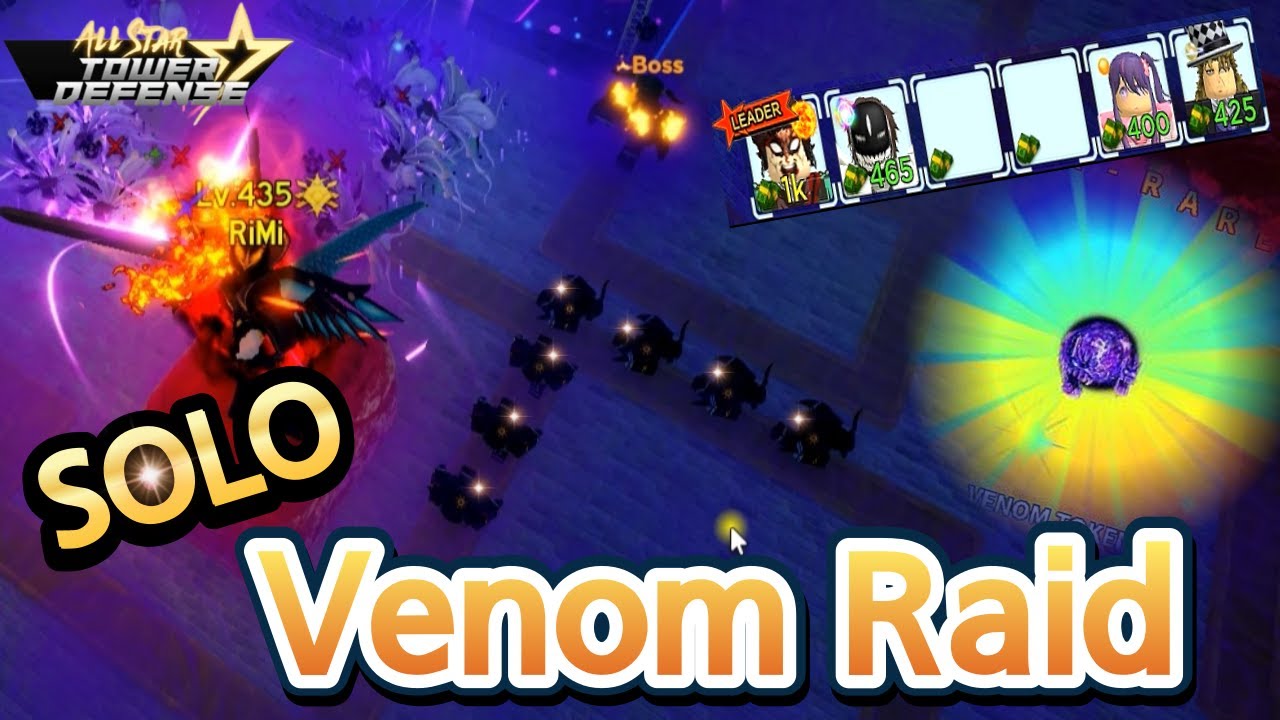 [로블록스]올스타타워디펜스 베놈레이드 솔로공략!! Venom Raid Solo - YouTube