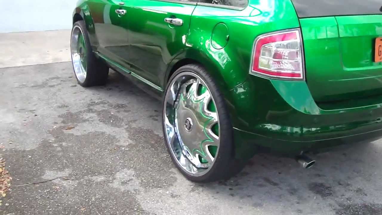 CANDY GREEN FORD EDGE ON 28" DUB FLOATERS!!! FOOTAAAGGEE!! - YouTube